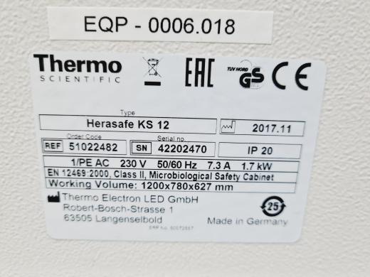 Thermo Scientific Herasafe KS 12 Class II Biosafety Cab | QP
