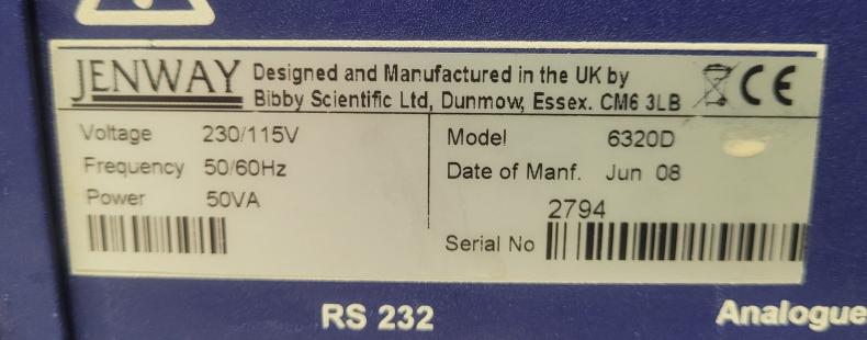 QP - JENWAY 6320D Spectrophotometer